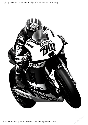 A4 AI Sketch of Fantasy Motorcycle Racer in Mono - CUP1200295_59450 ...