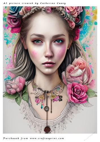 AI (Artificial Intelligence) A4 Beautiful Fantasy Picture of a Stunning ...