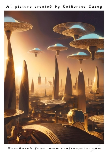 AI (artificial Intelligence) A4 Beautiful Picture of Aliens Landing ...