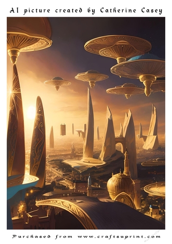 AI (artificial Intelligence) A4 Beautiful Picture of Aliens Landing ...