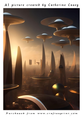 AI (artificial Intelligence) A4 Beautiful Picture of Aliens Landing ...