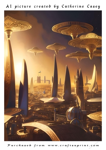 AI (artificial Intelligence) A4 Beautiful Picture of Aliens Landing ...