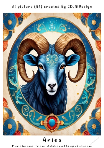 A4 AI Beautiful Fantasy Zodiac Signs Aries - CUP1271482_59450 ...