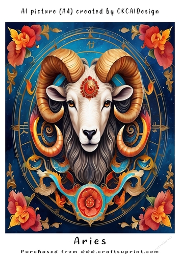 A4 AI Beautiful Fantasy Zodiac Signs Aries - CUP1271486_59450 ...