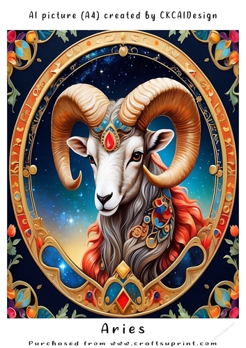 A4 AI Beautiful Fantasy Zodiac Signs Aries - CUP1271488_59450 ...