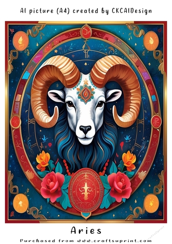 A4 AI Beautiful Fantasy Zodiac Signs Aries - CUP1271489_59450 ...