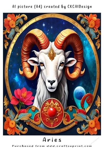 A4 AI Beautiful Fantasy Zodiac Signs Aries - CUP1271491_59450 ...
