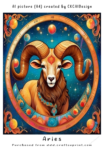 A4 AI Beautiful Fantasy Zodiac Signs Aries - CUP1271492_59450 ...