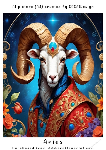 A4 AI Beautiful Fantasy Zodiac Signs Aries - CUP1271494_59450 ...