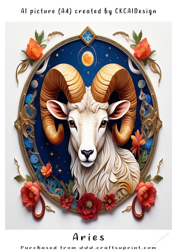 A4 AI Beautiful Fantasy Zodiac Signs Aries - CUP1271495_59450 ...