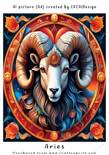 A4 AI Beautiful Fantasy Zodiac Signs Aries - CUP1271497_59450 ...