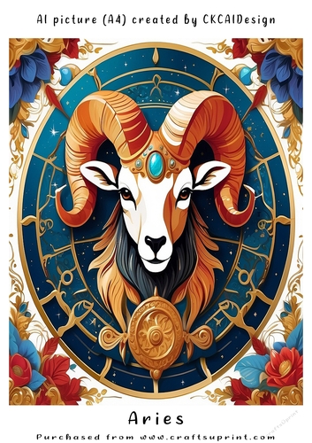 A4 AI Beautiful Fantasy Zodiac Signs Aries - CUP1271499_59450 ...
