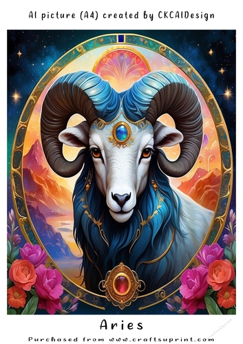A4 AI Beautiful Fantasy Zodiac Signs Aries - CUP1271502_59450 ...