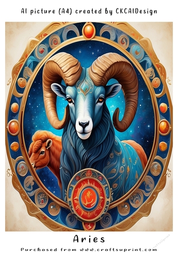 A4 AI Beautiful Fantasy Zodiac Signs Aries - CUP1271505_59450 ...