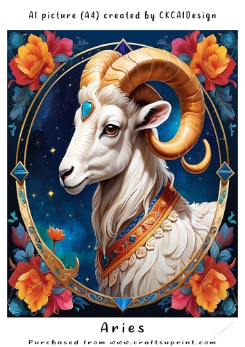 A4 AI Beautiful Fantasy Zodiac Signs Aries - CUP1271508_59450 ...