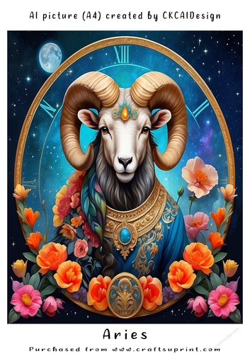 A4 AI Beautiful Fantasy Zodiac Signs Aries - CUP1271510_59450 ...