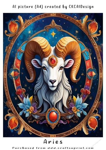 A4 AI Beautiful Fantasy Zodiac Signs Aries - CUP1271511_59450 ...