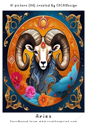 A4 AI Beautiful Fantasy Zodiac Signs Aries - CUP1271512_59450 ...