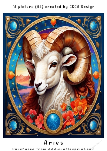 A4 AI Beautiful Fantasy Zodiac Signs Aries - CUP1271513_59450 ...
