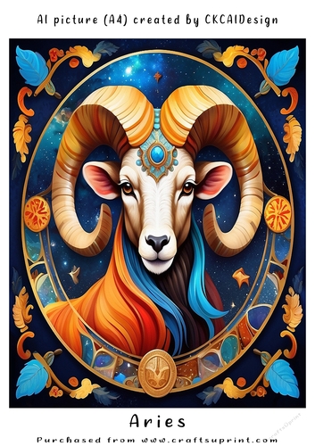 A4 AI Beautiful Fantasy Zodiac Signs Aries - CUP1271515_59450 ...