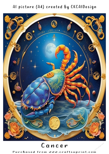 A4 AI Beautiful Fantasy Zodiac Signs Cancer - CUP1271517_59450 ...