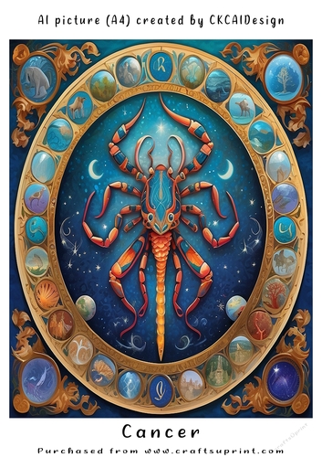 A4 AI Beautiful Fantasy Zodiac Signs Cancer - CUP1271523_59450 ...