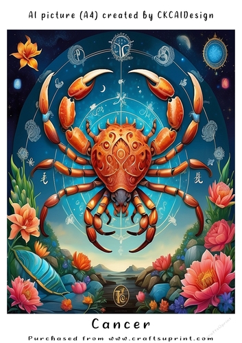 A4 AI Beautiful Fantasy Zodiac Signs Cancer - CUP1271533_59450 ...