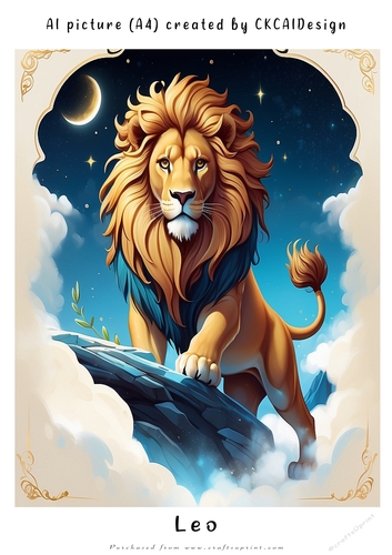A4 AI Beautiful Fantasy Zodiac Signs Leo - CUP1271782_59450 | Craftsuprint
