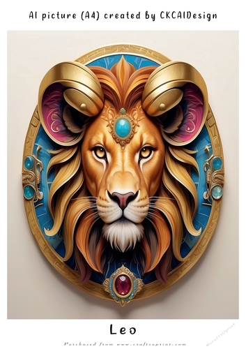 A4 AI Beautiful Fantasy Zodiac Signs Leo - CUP1271809_59450 | Craftsuprint