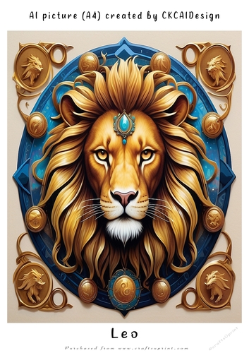 A4 AI Beautiful Fantasy Zodiac Signs Leo - CUP1271837_59450 | Craftsuprint