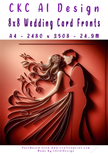 Wedding Card Front 8x8 - CUP1278666_59450 | Craftsuprint