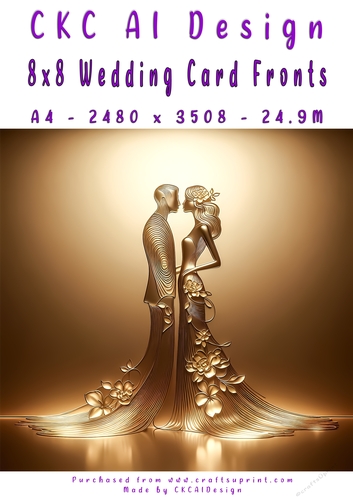Wedding Card Front 8x8 - CUP1278683_59450 | Craftsuprint