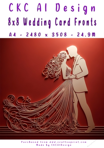 Wedding Card Front 8x8 - CUP1278695_59450 | Craftsuprint