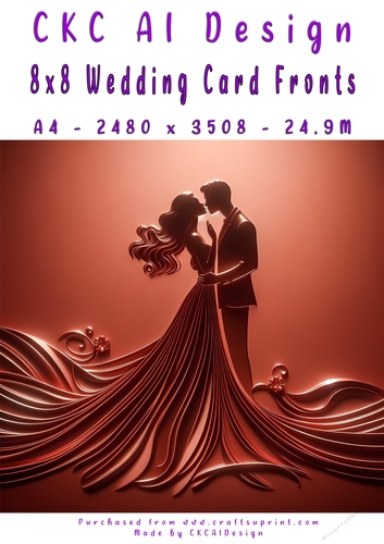 Wedding Card Front 8x8 - CUP1278698_59450 | Craftsuprint