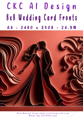Wedding Card Front 8x8 - CUP1278699_59450 | Craftsuprint