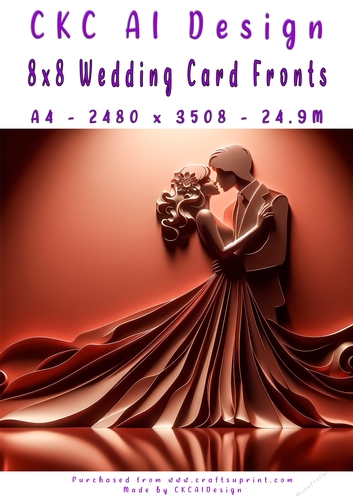 Wedding Card Front 8x8 - CUP1278700_59450 | Craftsuprint
