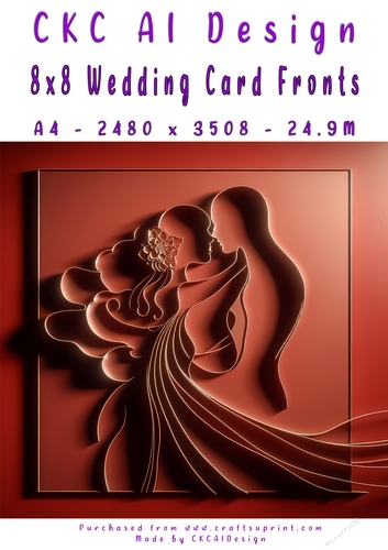 Wedding Card Front 8x8 - CUP1278706_59450 | Craftsuprint