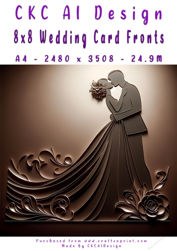 Wedding Card Front 8x8 - CUP1278712_59450 | Craftsuprint