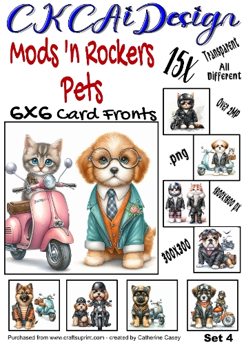 15x Mods and Rockers Pets 6x6 Card Fronts Set 4 of 10 - CUP1389763 ...