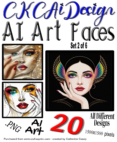 20x AI Created Female Faces Card Fronts for any occasion - Set 2 of 6 ...