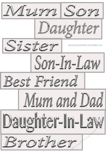 Family Name Labels - CUP725029_59450 | Craftsuprint