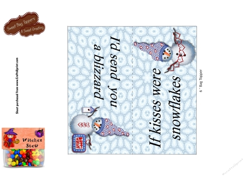 DIY Snowflake Kisses 6 inch Bag Toppers For Kiss Shaped Candy ...