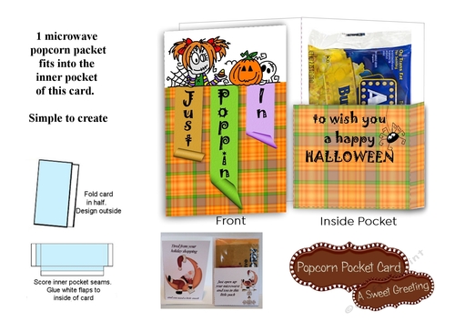 Just Poppin In To Wish You A Happy Halloween Popcorn Card For Microwave ...