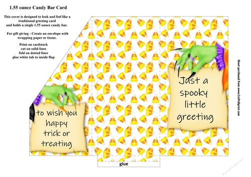 Halloween Spooky Note Small Chocolate Bar Pocket Card - CUP1126234 ...