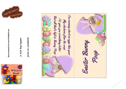 Easter Bunny Poop 6 Inch Treat Bag Topper - CUP1151686_80573 | Craftsuprint