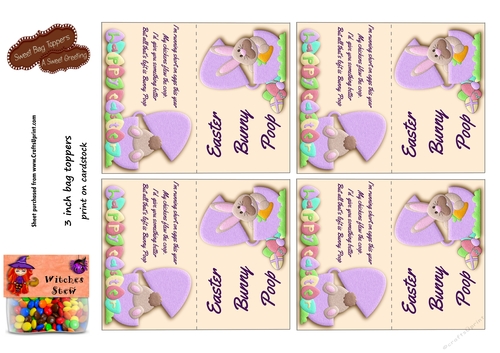 Easter Bunny Poop 3 Inch Treat Bag Topper - CUP1151687_80573 | Craftsuprint