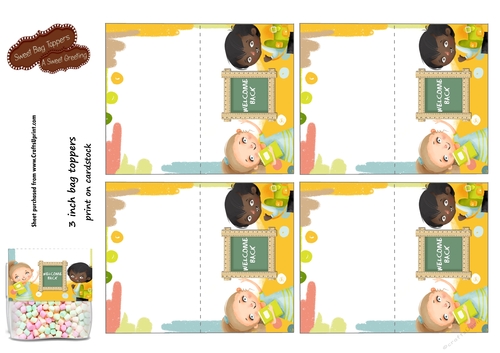Back to School Primary 3 inch bag toppers - CUP1223427_80573 | Craftsuprint