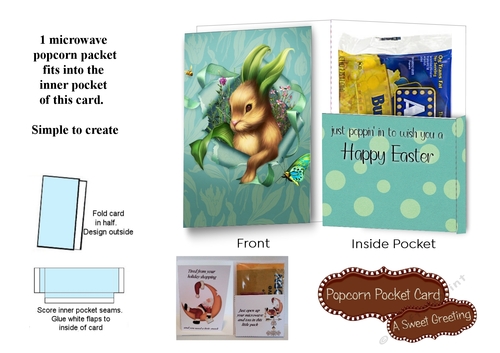 Printable Poppin in to Wish You Happy Easter Popcorn Card For Microwave ...