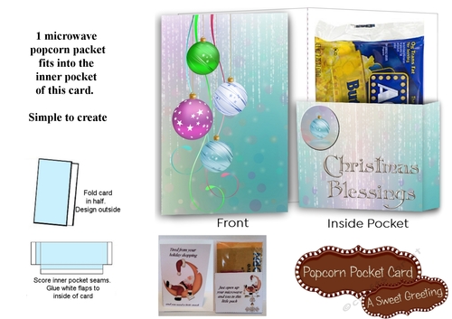 Printable Holiday Ornaments Christmas Popcorn Pocket Card For Microwave ...