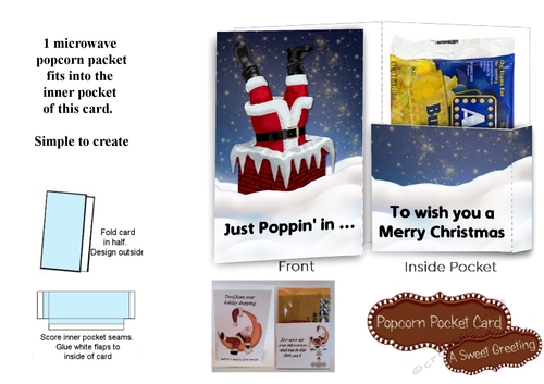 Printable Santa Just Poppin In Christmas Popcorn Card For Microwave ...